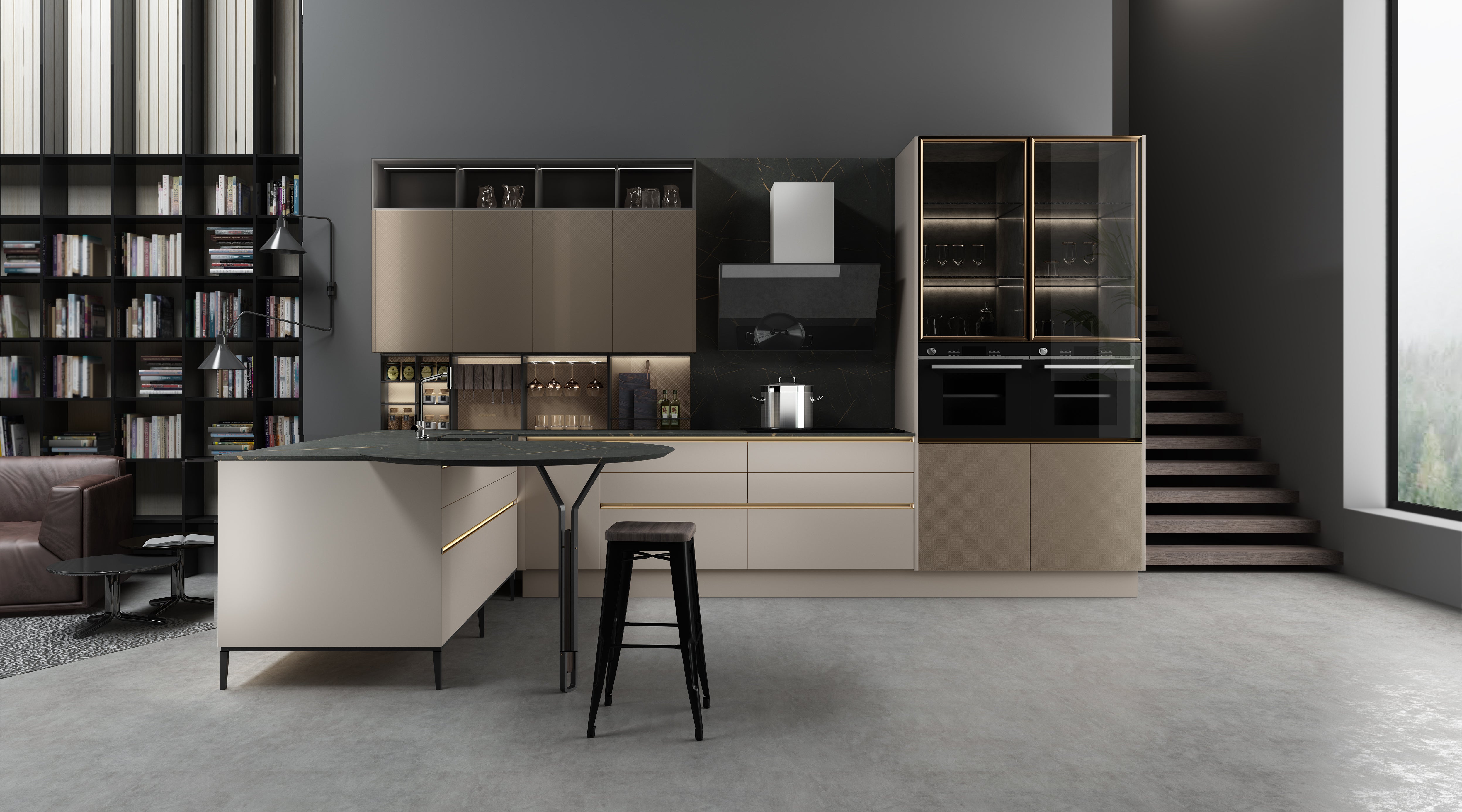 Modern L-Shape Kitchen Cabinets – Oppolia Collection by APlus Interior ...